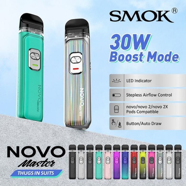 SmokTech NOVO Master Kit, novo 1 and novo 2 replacement pods, novo 2x meshed 0.9Ω pods, novo 2x ...